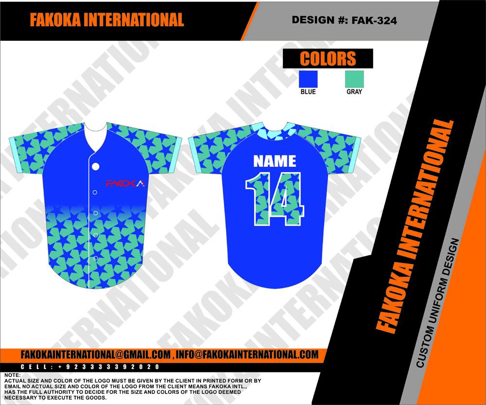 Fakoka International, Blue Stars Baseball Jersey, , Baseball Mock Ups ...